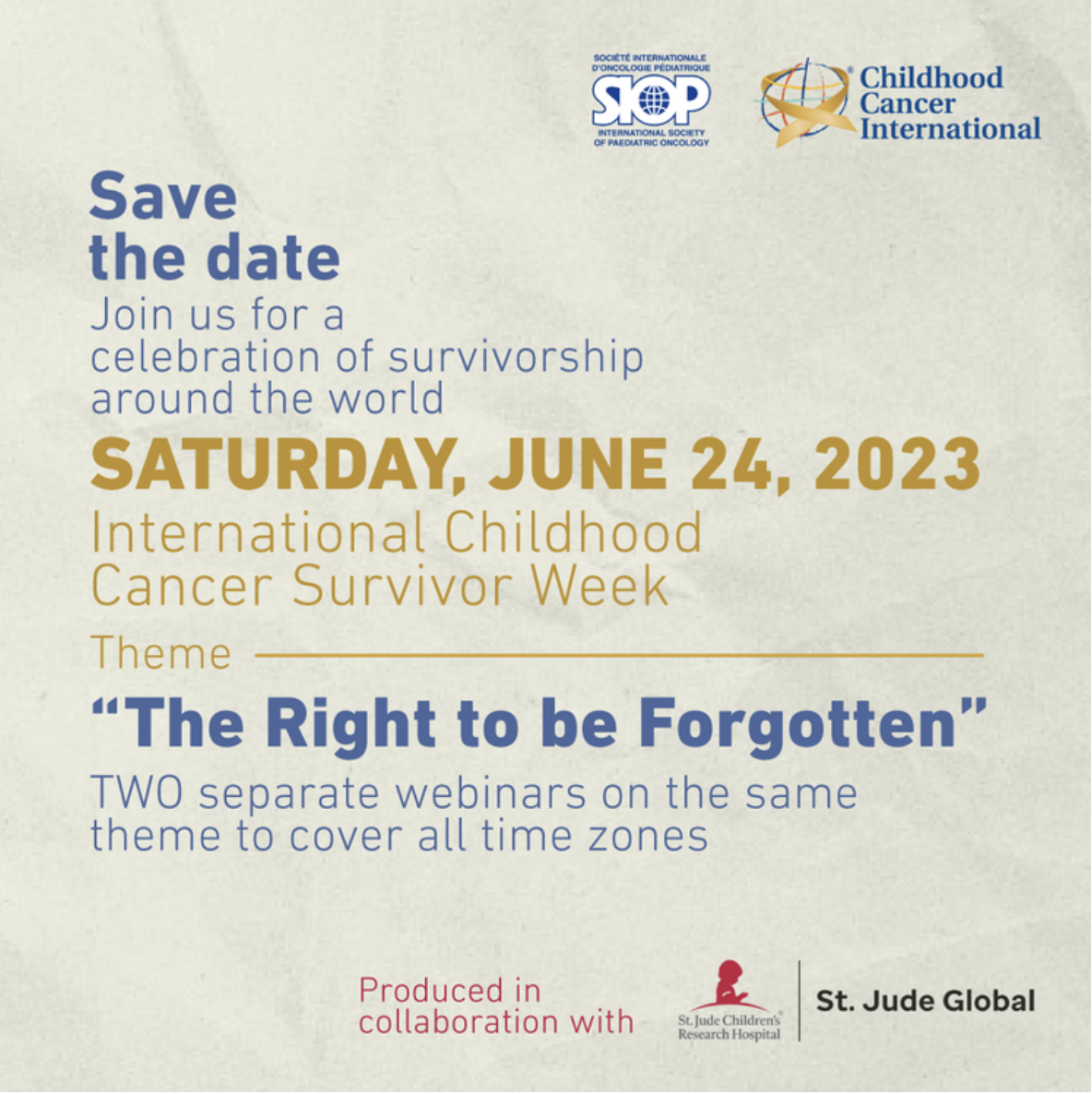 SAVE THE DATE! International Childhood Cancer Survivors Week - BeatCancer